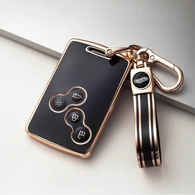 Чехол для автомобильного ключа из ТПУ для Renault Kaptur Captur Logan Laguna Zoe Koleos Danilo Nema Fluence Megane 2 3 Clio Scenic Duster Black Set