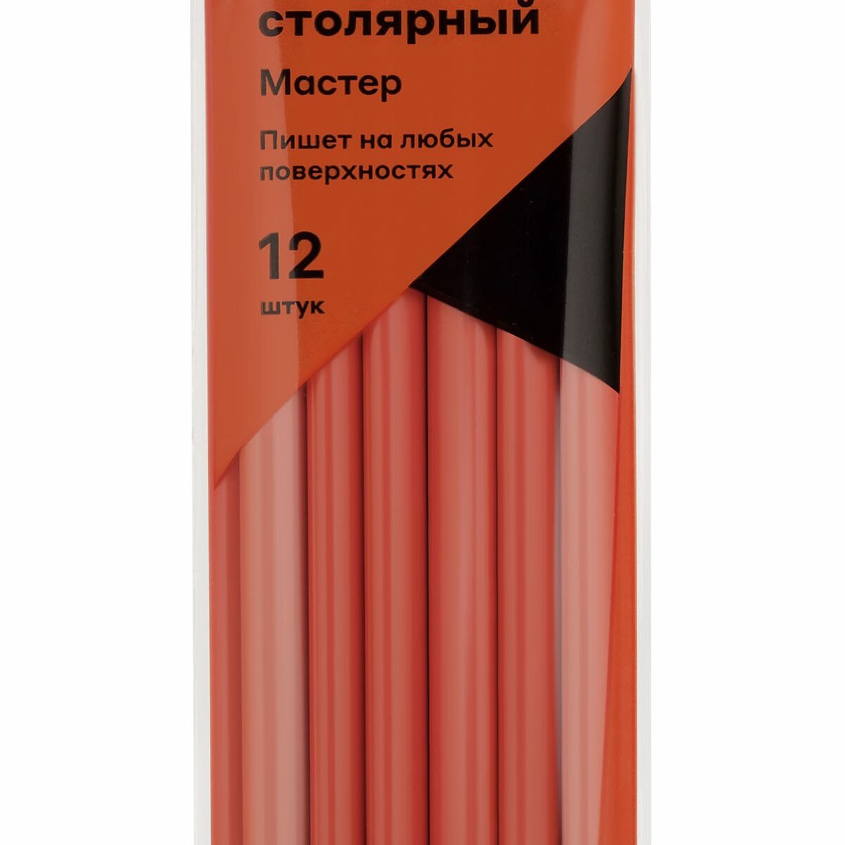 Карандаш столярный Красин "Мастер" (2М(2B), овальная форма, заточенный) (С-098), 180шт.