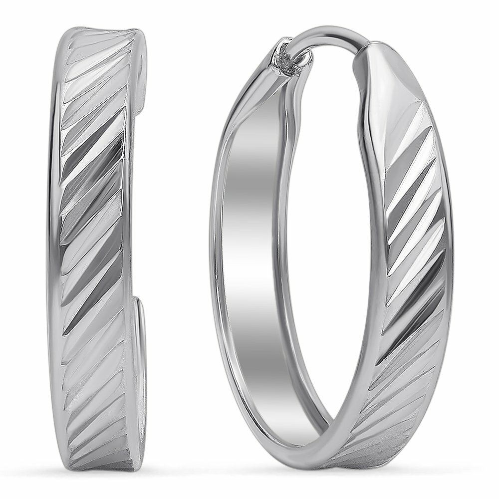 Серьги конго, серебро, 925 проба, родирование