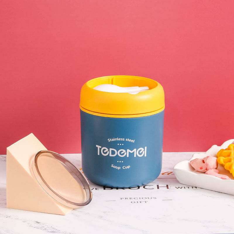 Термоемкость 500 мл с широким горлом эксклюзивно произведена из премиального сплава стали и пластика