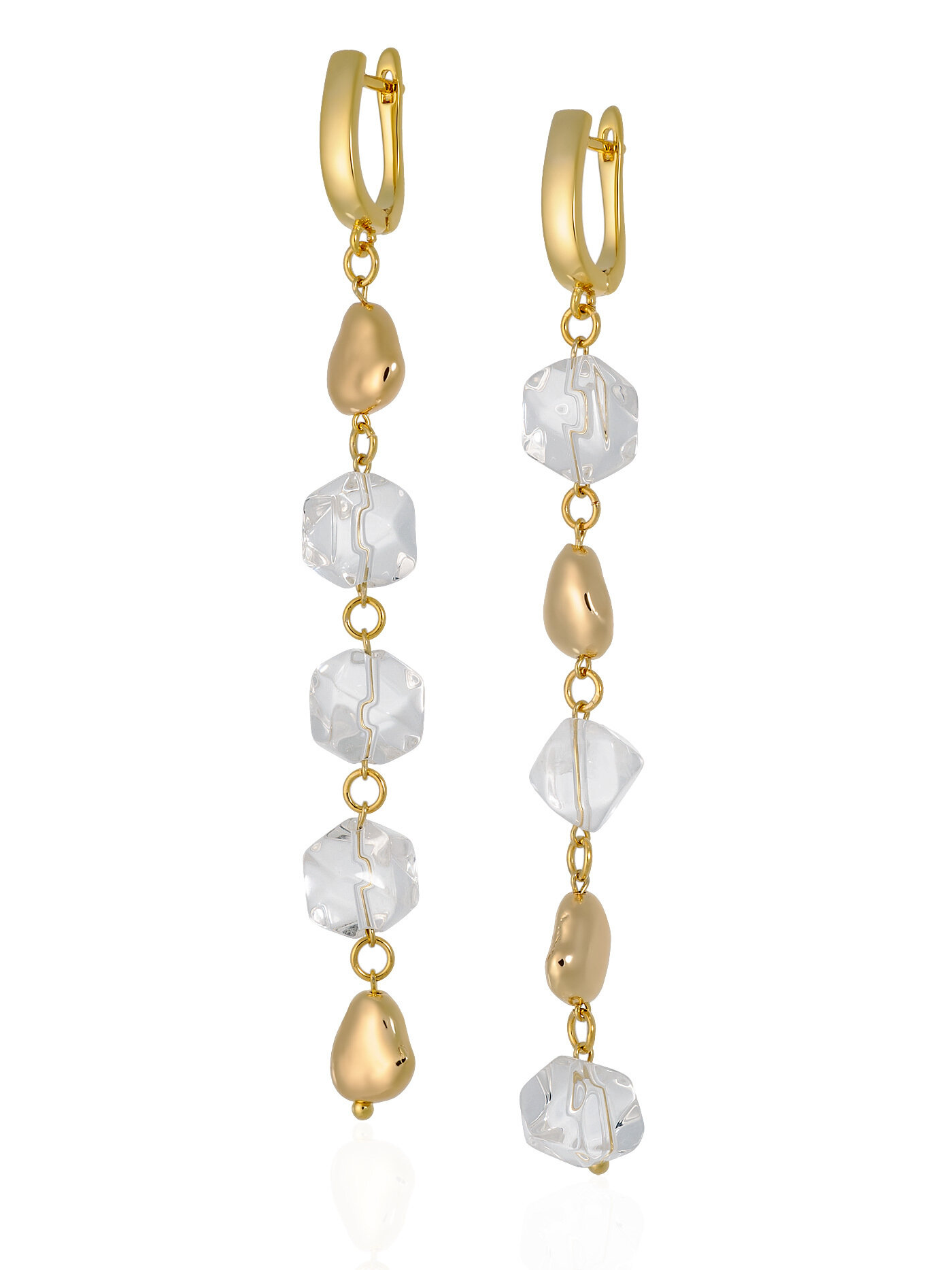 Серьги непарные, горный хрусталь