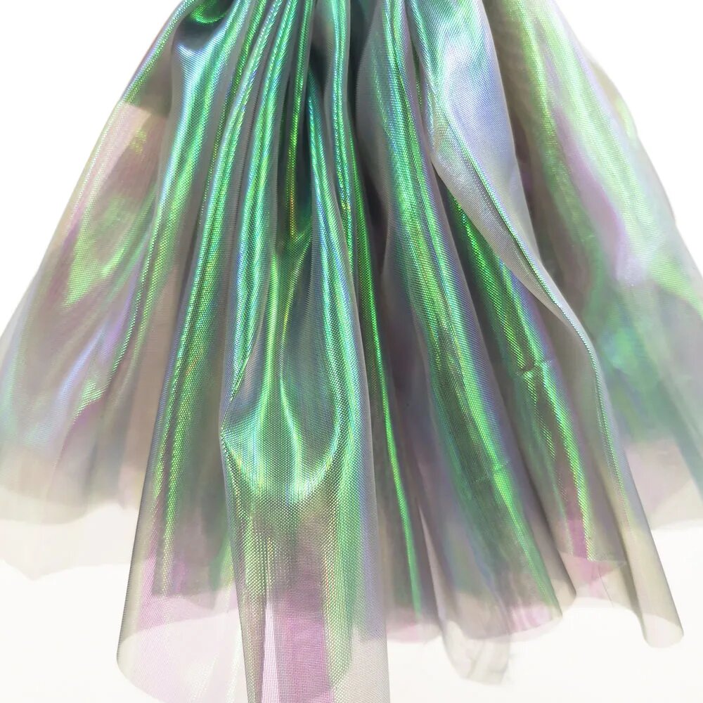 Прозрачная голографическая ткань Findohope Изумрудный, 59inx39in(150x100cm), черный