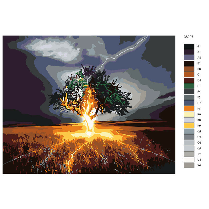 Картина по номерам "Удар молнии"