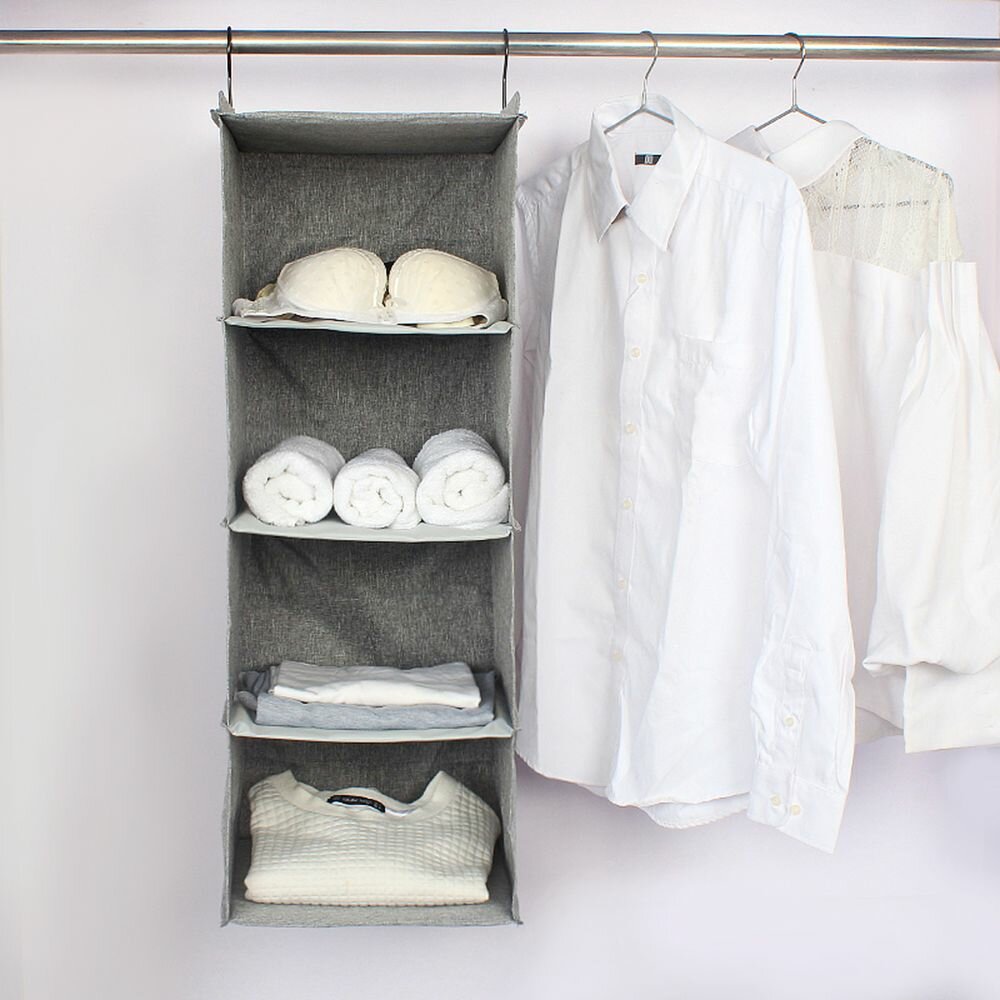 Органайзеры для подвесных шкафов, тканевый шкаф с 4 полками, подвесной многоуровневый хранения вещей