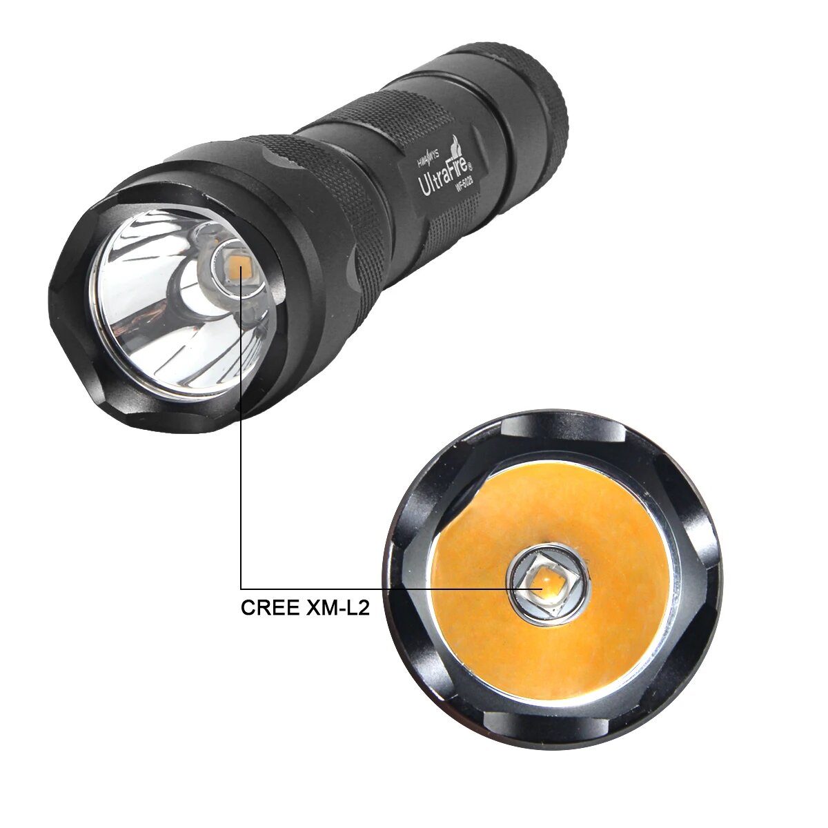 UltraFire WF-502B теплый белый фонарь 800 люмен