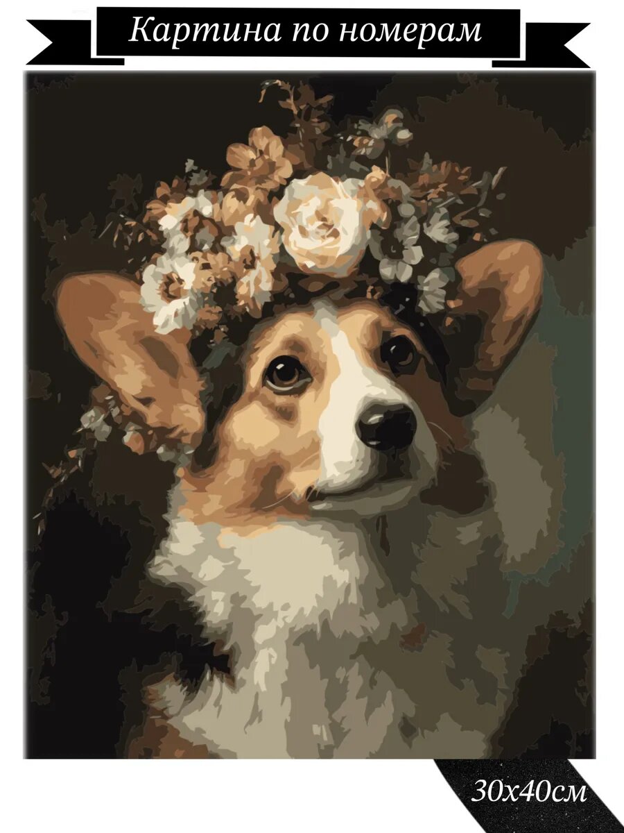 Картина по номерам корги