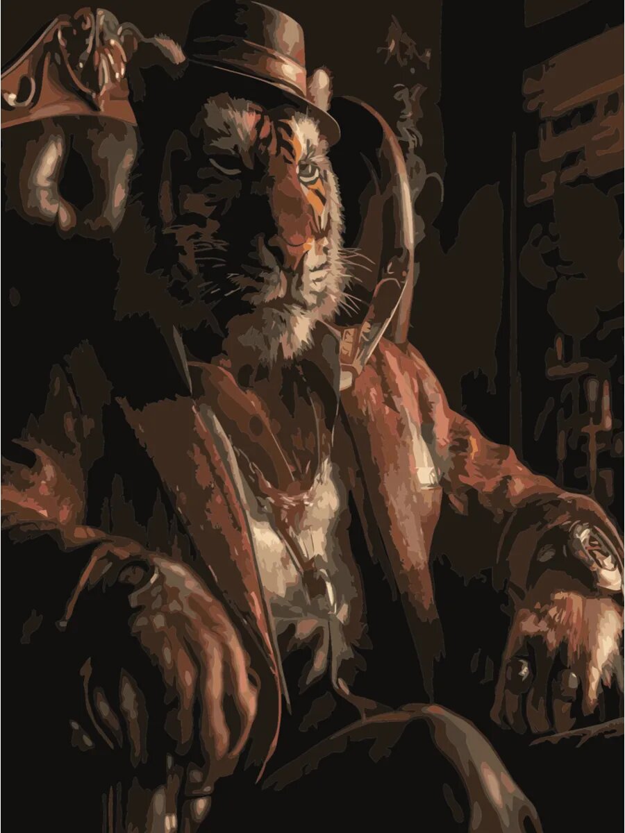 Картина по номерам 30x40 см тигр