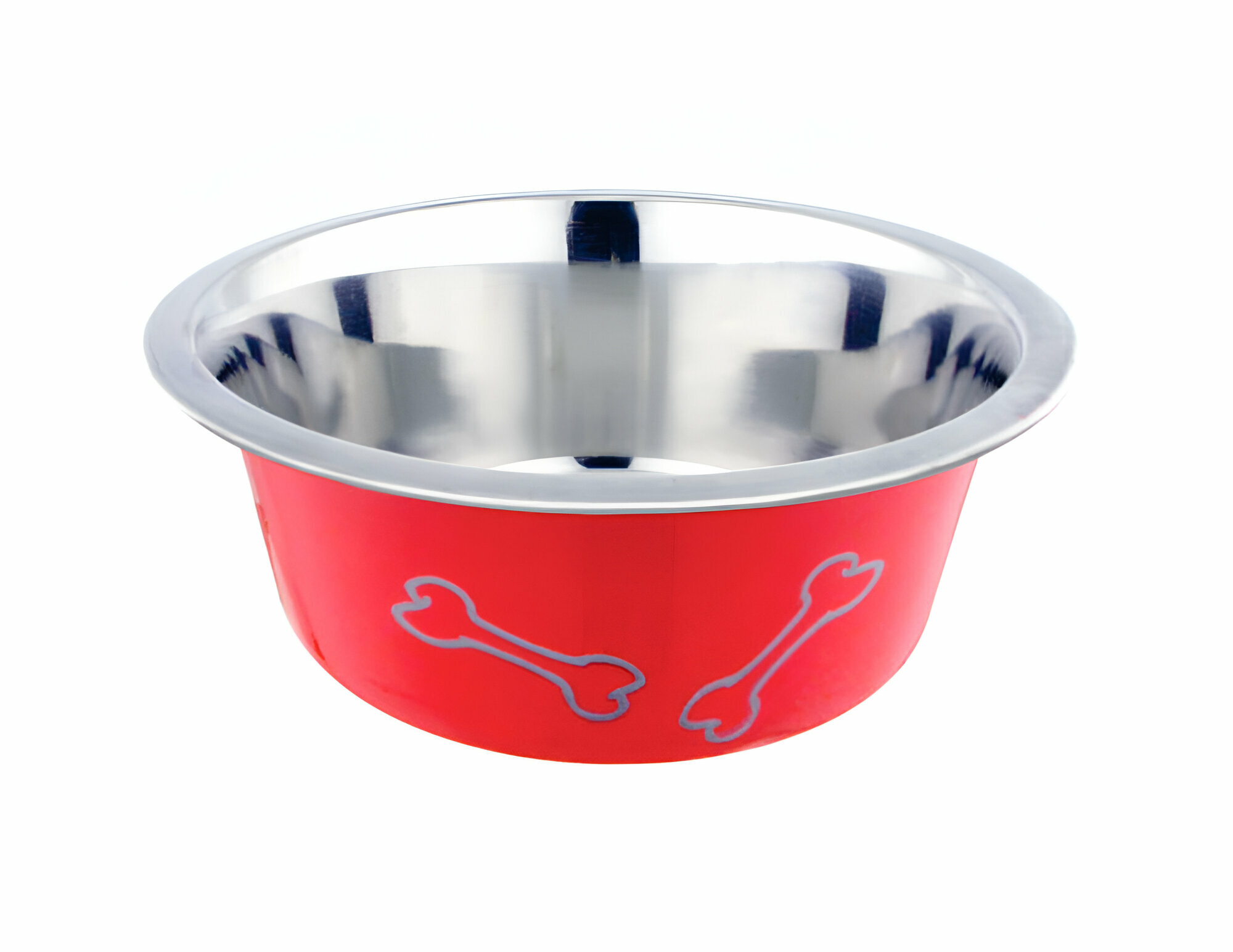 Миска для домашних животных HOMEPET Color Косточки 0,25 л металлическая красная