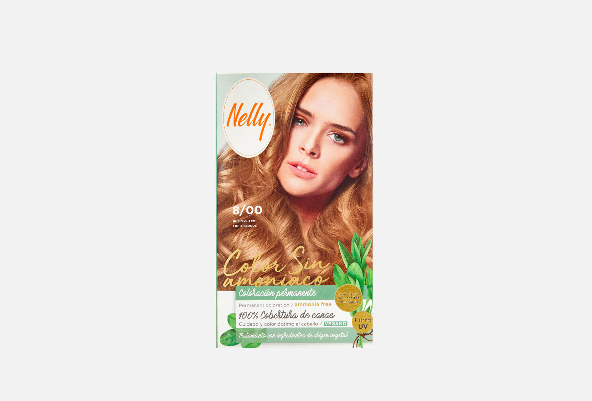Краска для волос NELLY Color Sin Amoniaco 115 мл 8/00, Светло-русый
