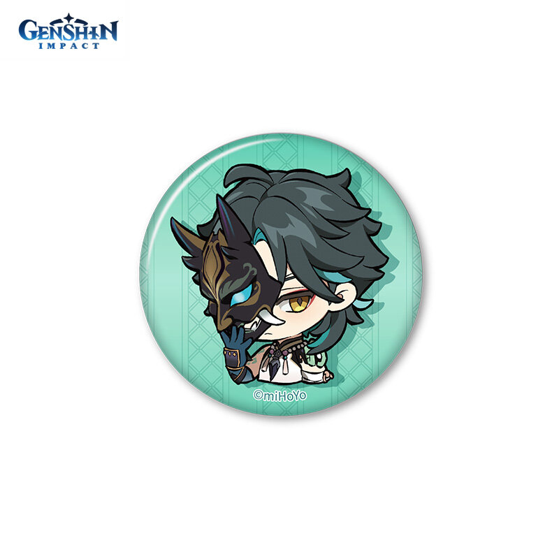 Значок Genshin Impact Emoji Liyue Xiao 6976068146070 металл 5,8 см