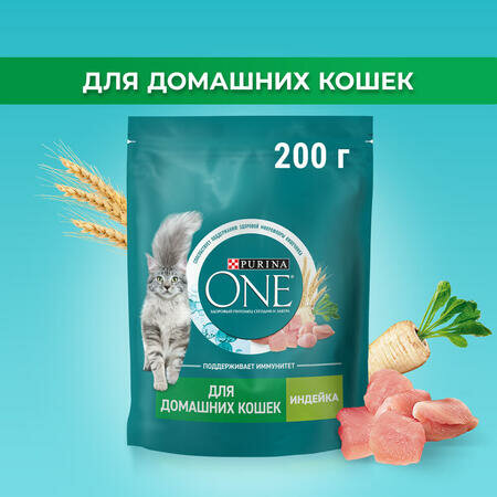 PURINA ONE® 9,75 кг сухой корм для взрослых домашних кошек с индейкой