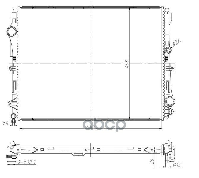 Радиатор системы охлаждения MERCEDES-BENZ Vito-Series 2.0D 19- NRF арт. 50041