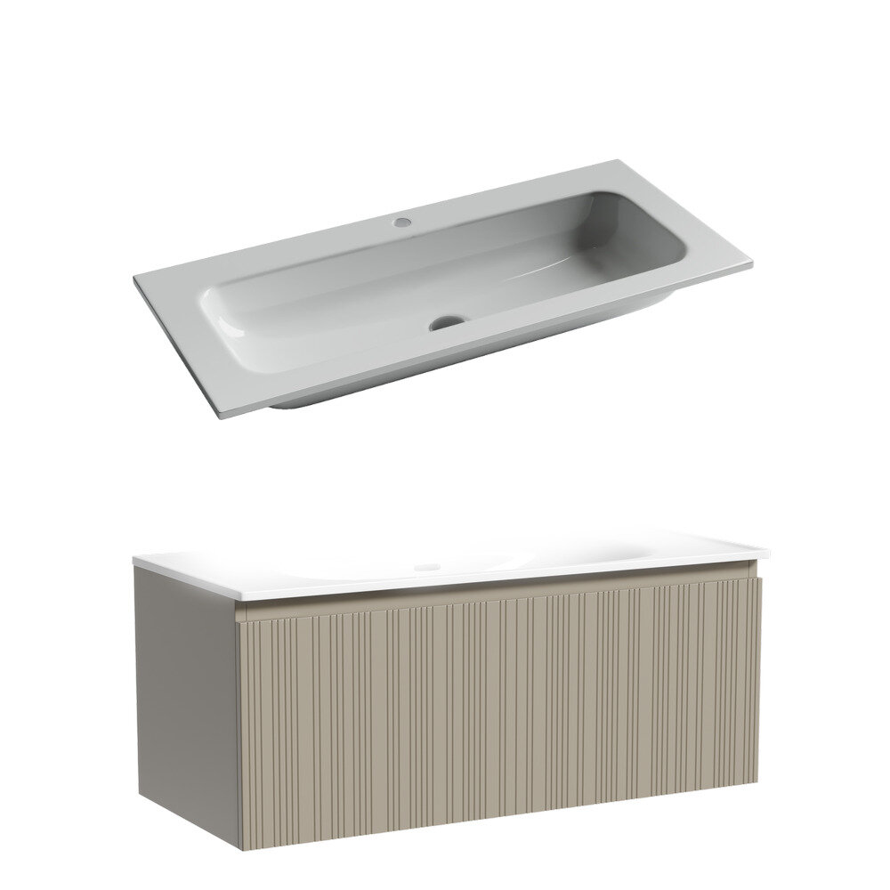 Тумба с раковиной Sancos CODE CD100GP/CN7013 100 серая платина