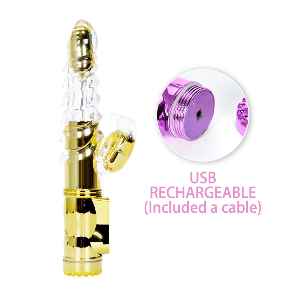 YEMA 360 градусов качели G Spot кролик фаллоимитатор вибратор Стимулятор клитора Golden USB Charge