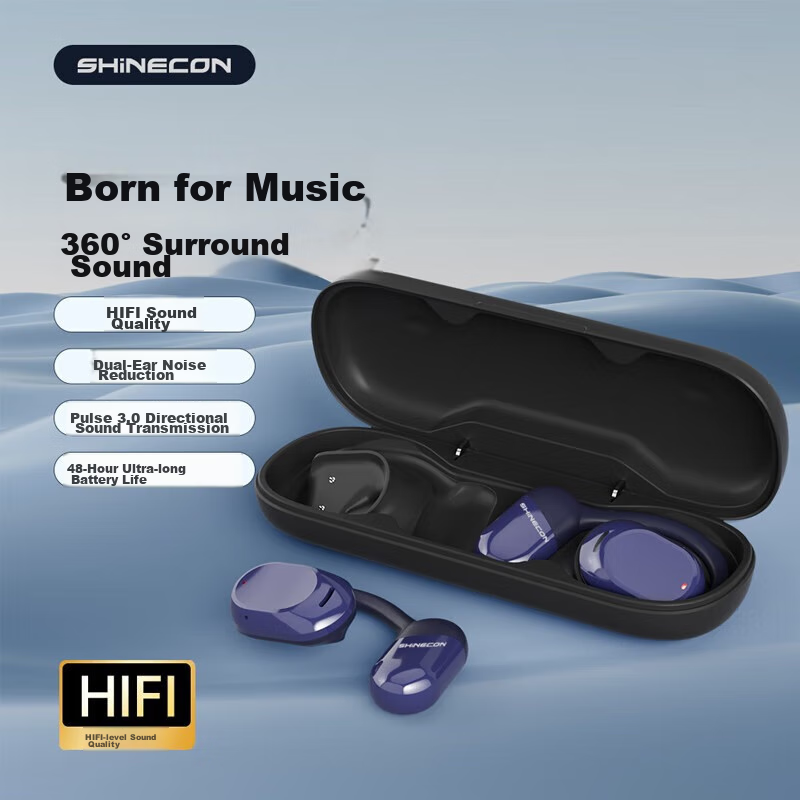 Беспроводные наушники SHINECON QH-010 , цвет синий