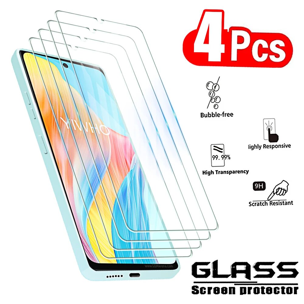 4 шт. закаленное стекло для Oppo A79 A59 A38 A58 A78 4G A98 5G A53s A73 A93 A17 Защитная пленка для экрана