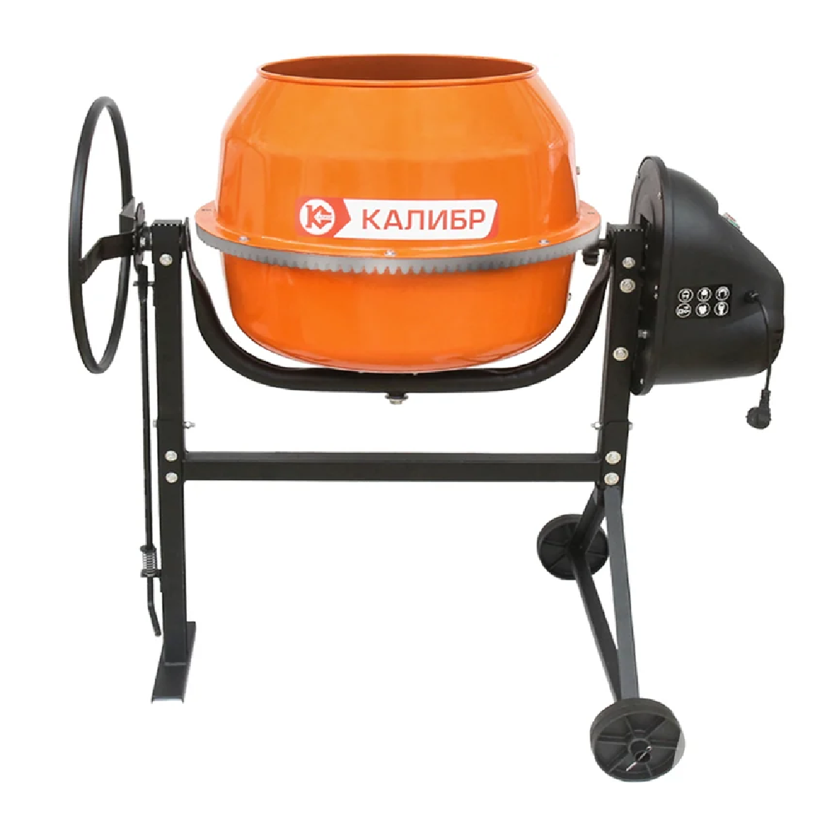 Бетономешалка Калибр БСЭ-200 750Вт 200 л, 750 Вт, черный/оранжевый