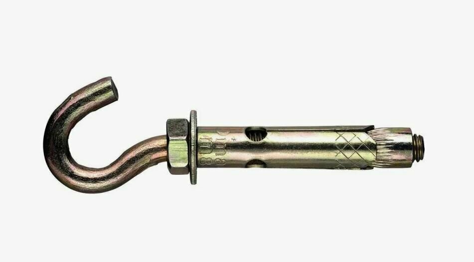 Анкер болт желтопассивированный с крючком, 8х40мм, упаковка 20 шт