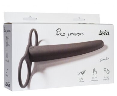 52459 Lola Pure Passion Gimlet, черная. Насадка для двойного проникновения