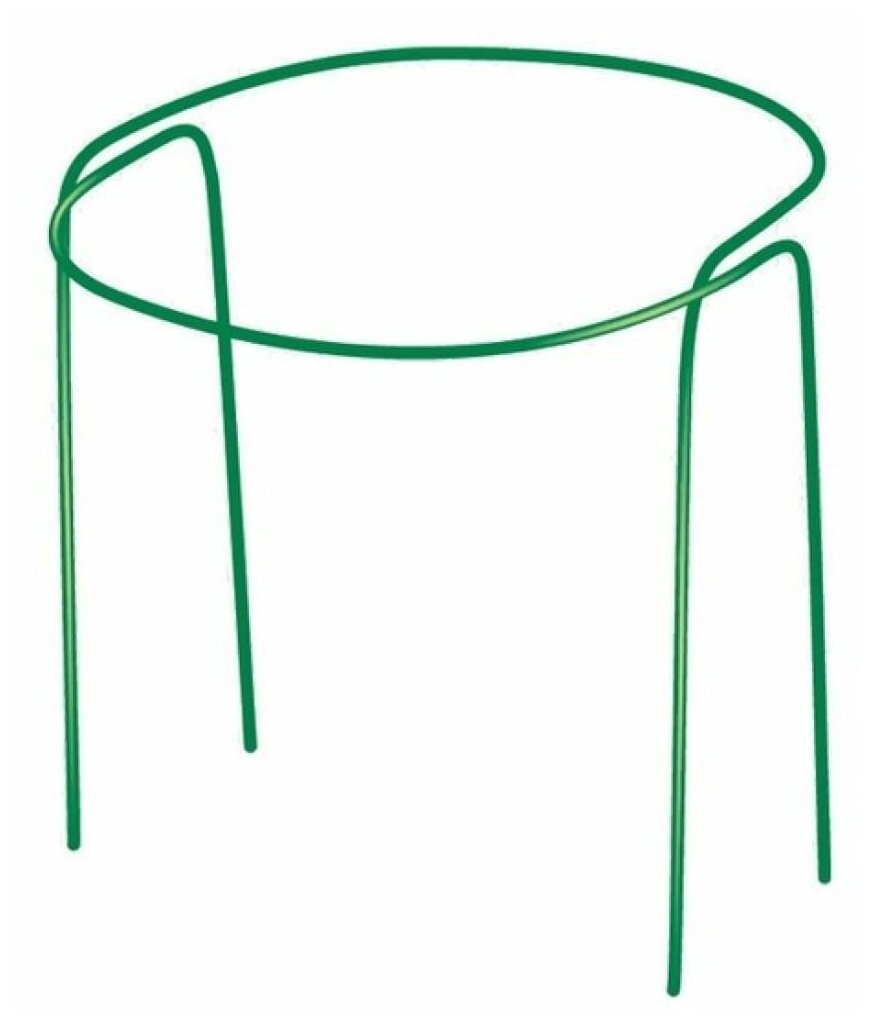 Кустодержатель стальная опора для растений и цветов, неразборная конструкция, зелёный цвет, прочный металлический прут