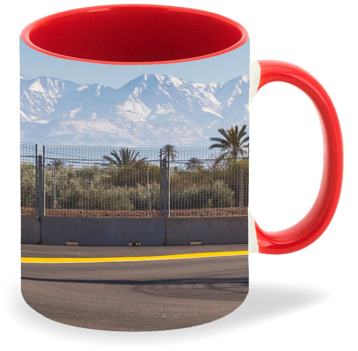 Кружка красная CoolPodarok Формула 1 Форд Трасса