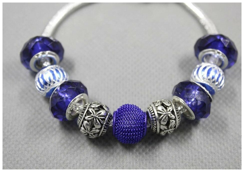 Браслет-цепочка, муранское стекло, стекло, стразы