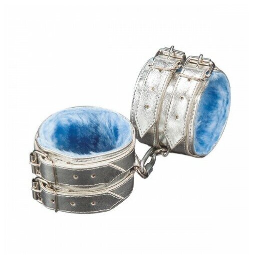 Наручники Sitabella серебристые TWO с мехом винил