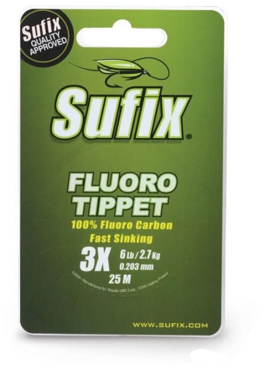 Флюорокарбон Sufix Fluoro Tippet прозрачная 25м 0.158мм 1,8кг