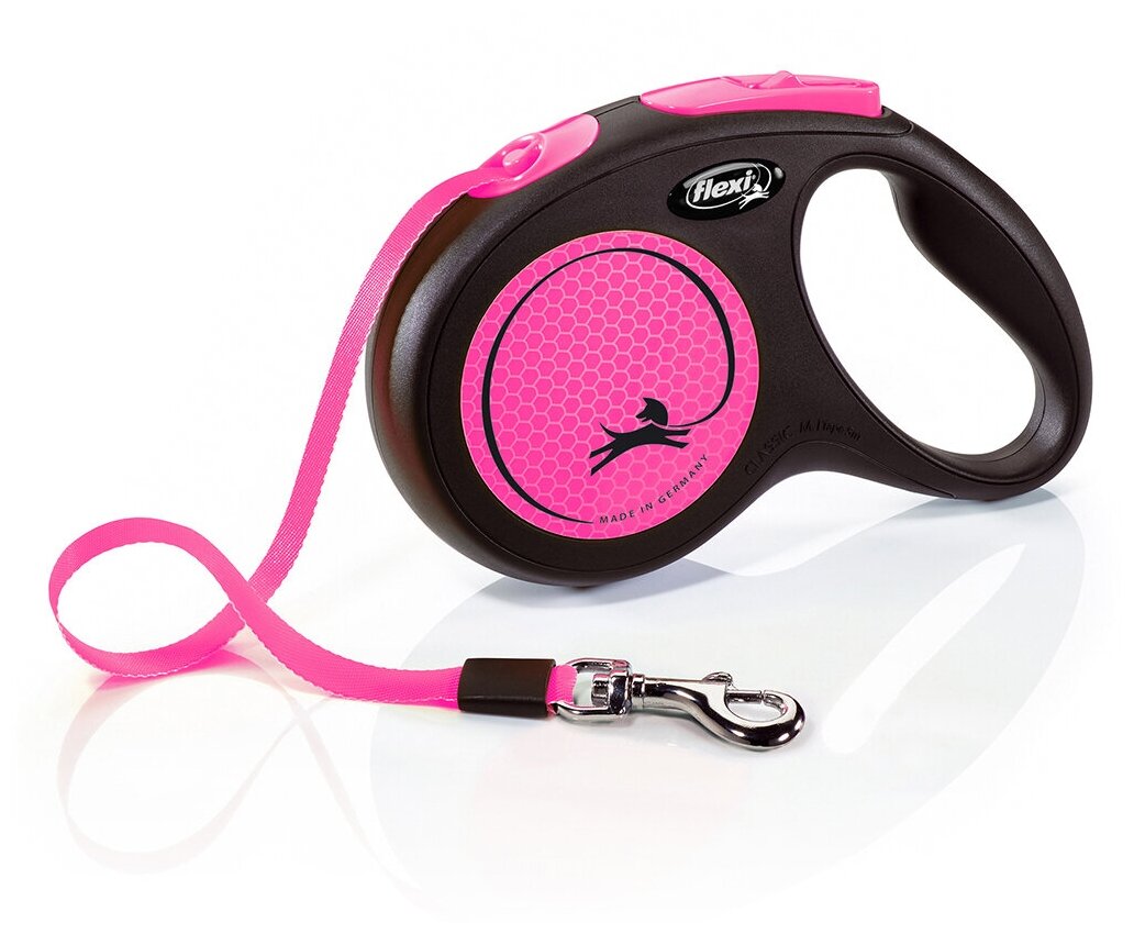 Поводок-рулетка Flexi New, неоновый, для собак, 5 метров, до 25 кг