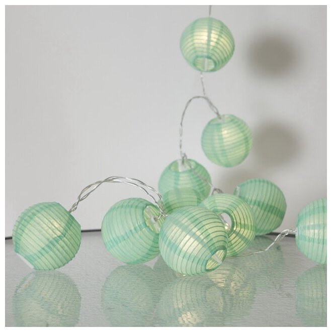 Светодиодная гирлянда Фонарики Festival Mint 1.35 м, 10 теплых белых ламп, прозрачный ПВХ, IP20, Star Trading, 460-42