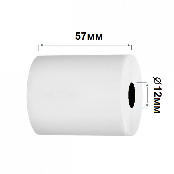 Чековая лента термо 57 мм 40 м, 57х12х40, 46 г/м2, 12 штук