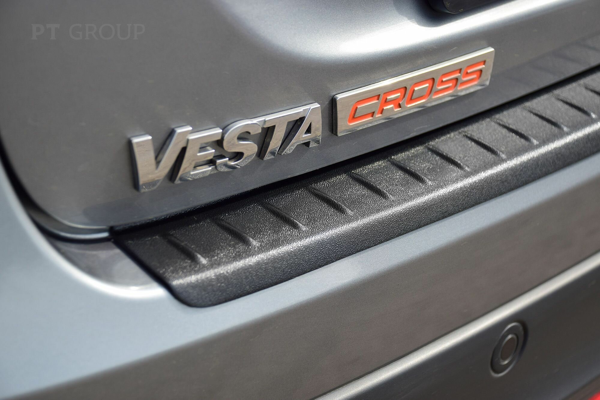 Накладка на задний бампер (ABS) ВАЗ LADA Vesta SW Cross 2017 (PT Group)