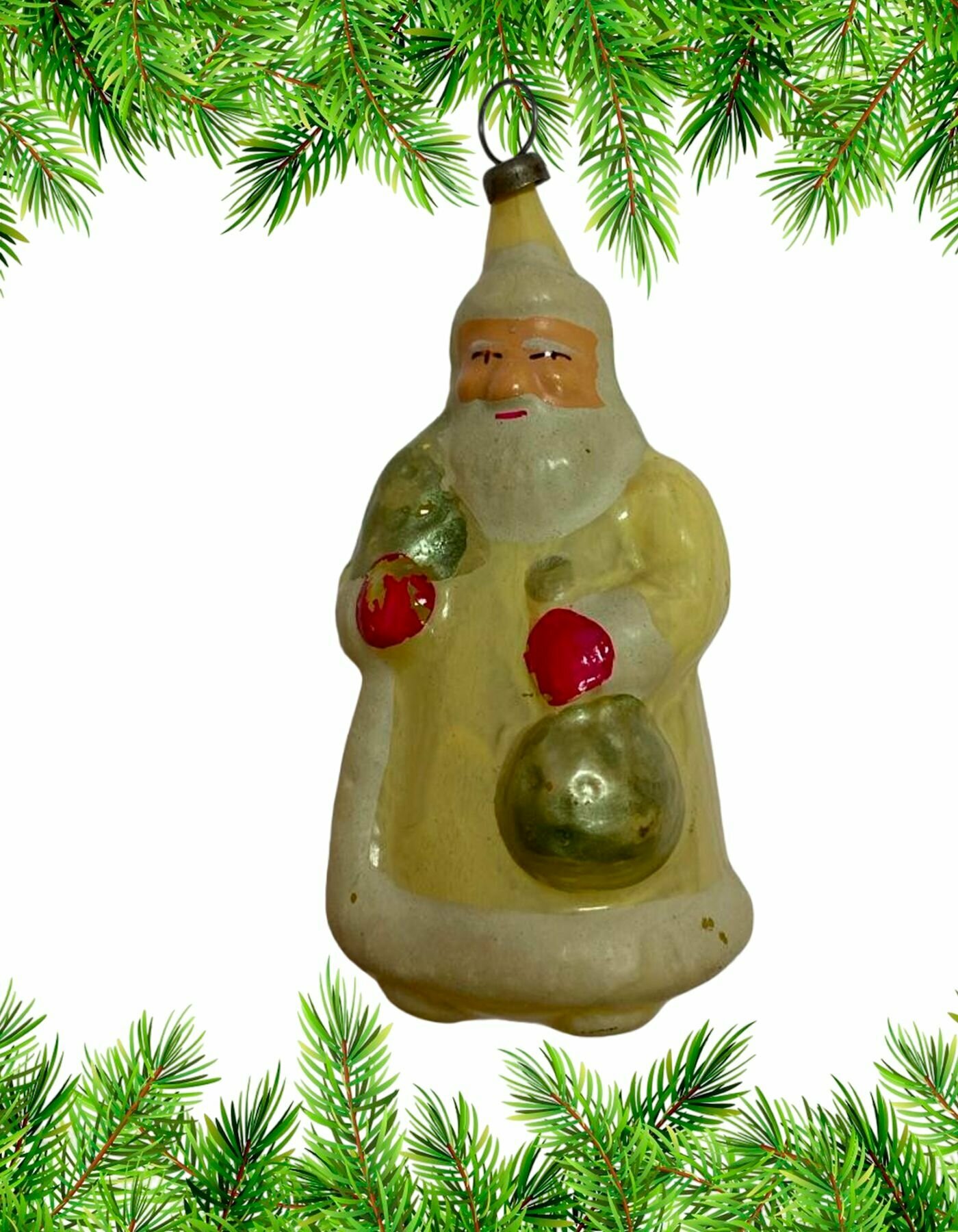 Игрушка на елку Дед Мороз 7см Винтаж из СССР