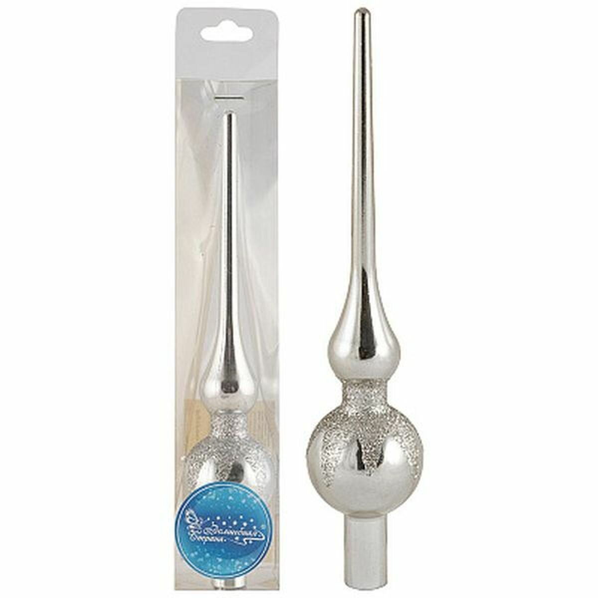 Верхушка "Пика" 20см цвет серебро пластмасса