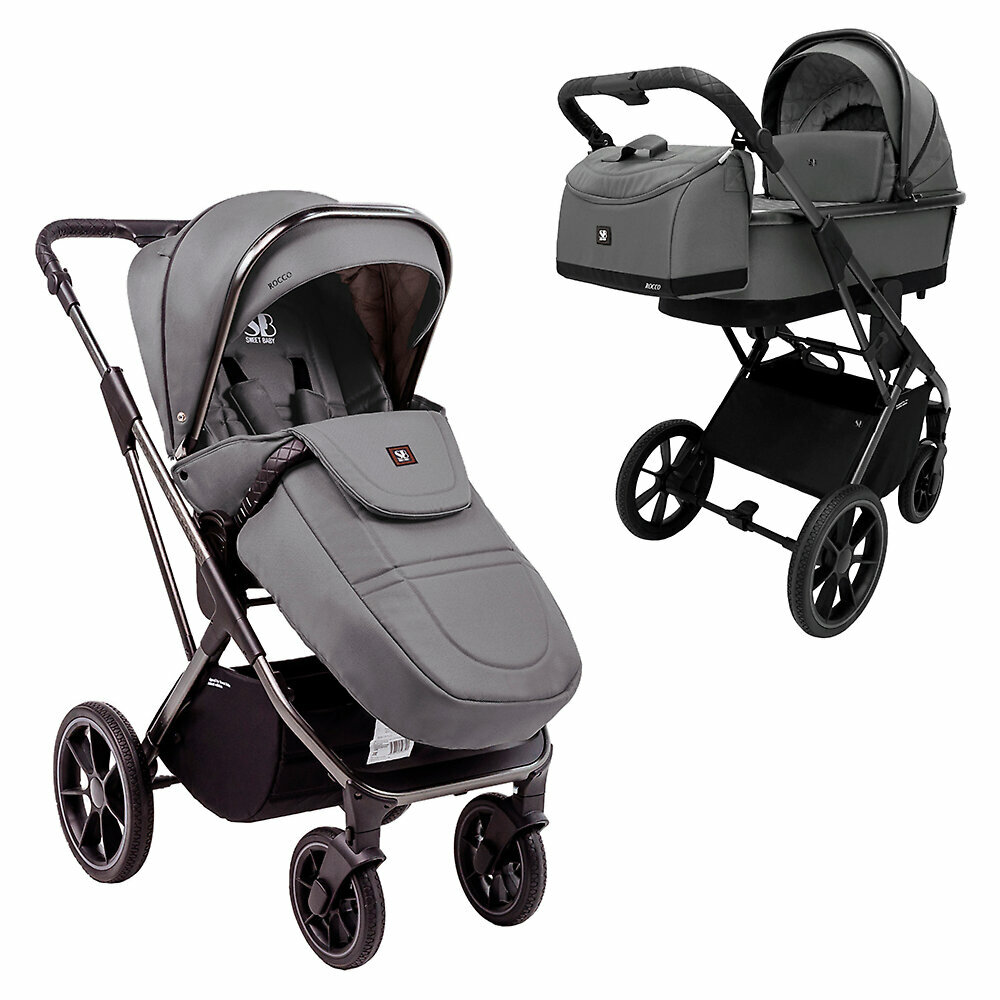 Детская коляска 2в1 Sweet Baby Rocco, цвет Grey (Серый), артикул производителя 427098