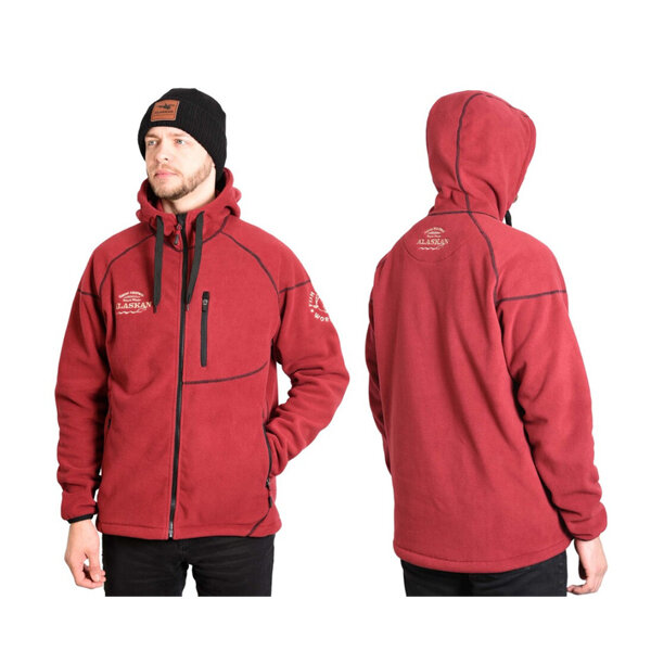 Куртка флисовая с капюшоном Alaskan "BlackWater" (Бордовый), XL