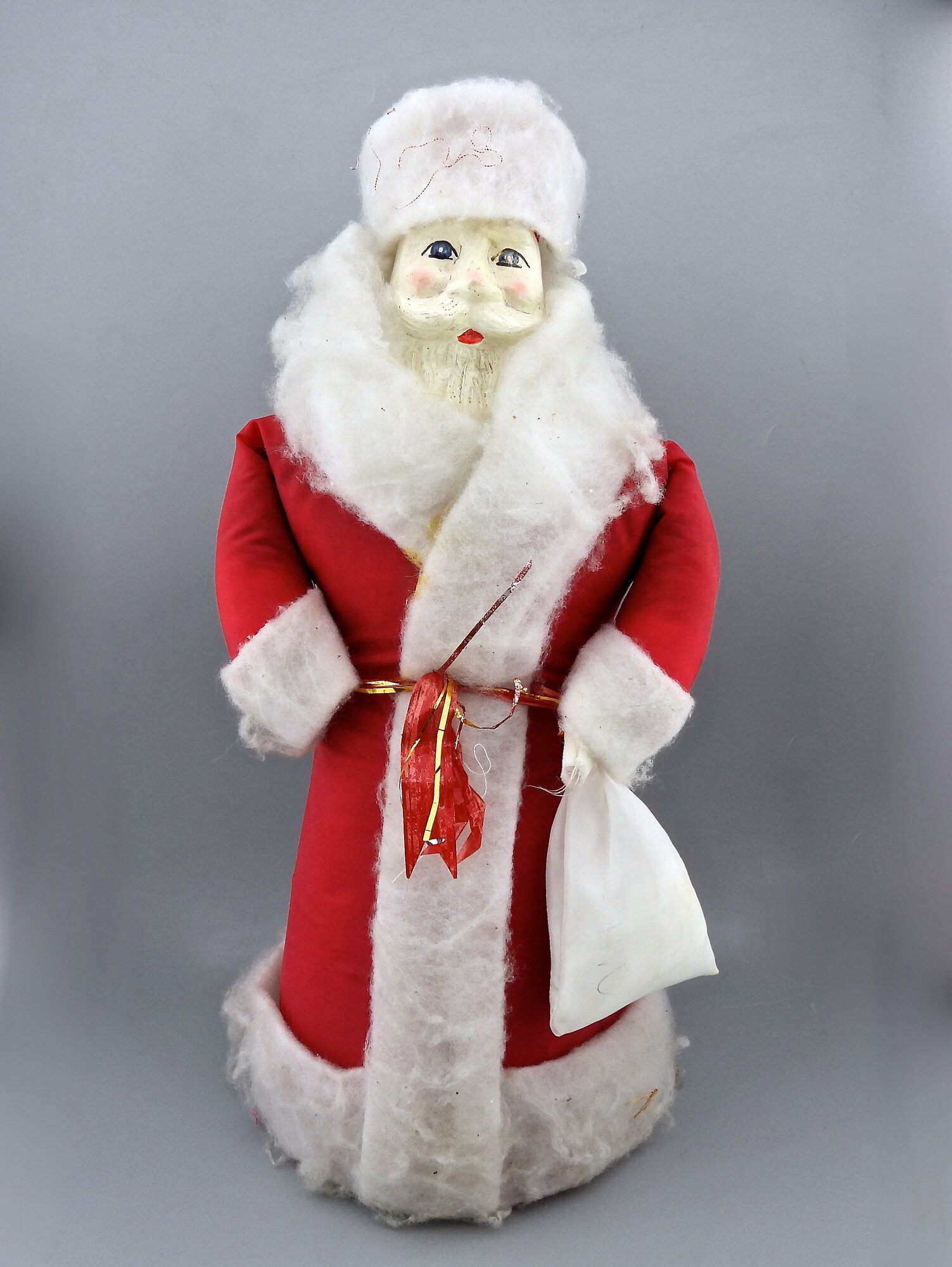 ДЕД мороз 45 см вата папье-маше СССР 1950-е гг