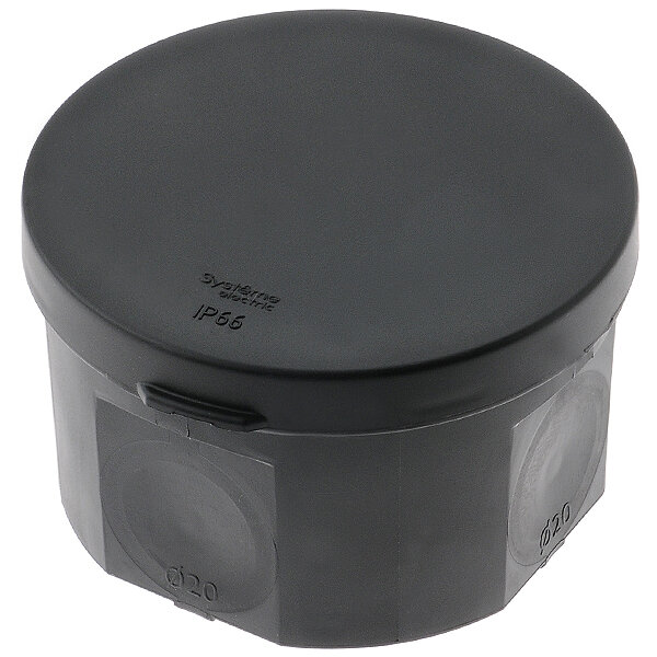 Коробка IMT352951 распаечная пластиковая с мембранами D=80мм Н=50мм IP66 черная Systeme Electric (5 шт. в комплекте)