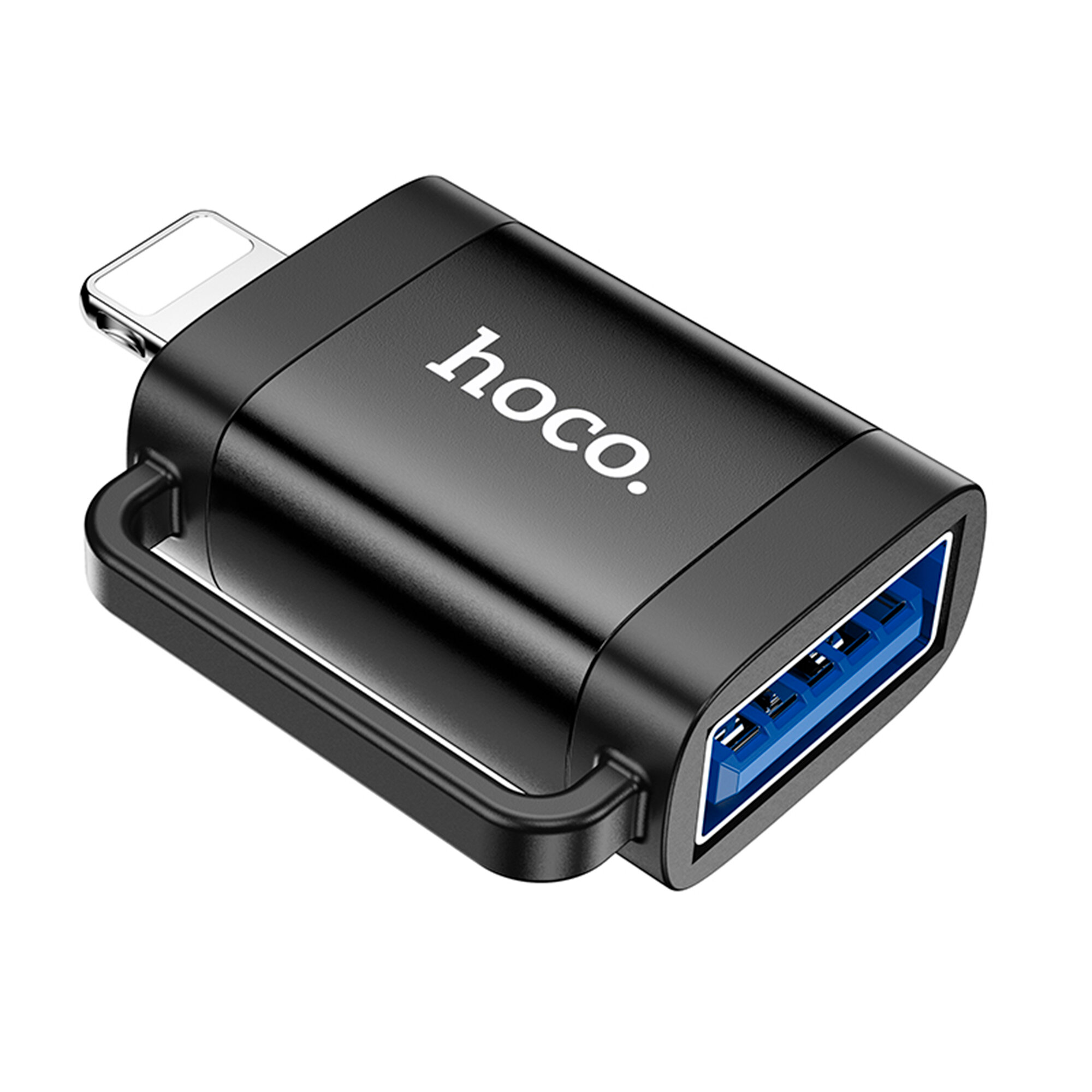 Переходник HOCO UA31A, USB 2.0 (f) - Lightning (m), OTG, цвет черный