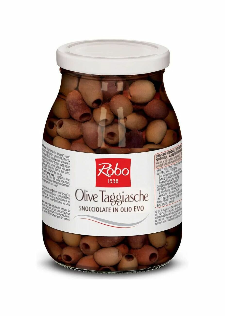 Таджасские Оливки ROBO "Olive Taggiasche", в оливковом масле без косточки, 900 г