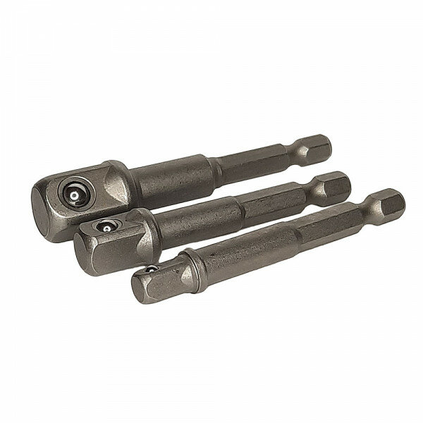 Набор переходников (адаптеров) шестигранник 1/4" на квадрат 1/4", 3/8",1/2" SINICA ADP/3