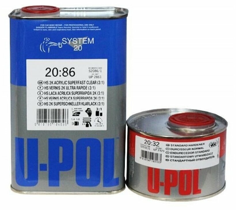 Комплект (отвердитель для лака, лак) U-POL S2086 HS + S2032/S 1000 мл 330 мл