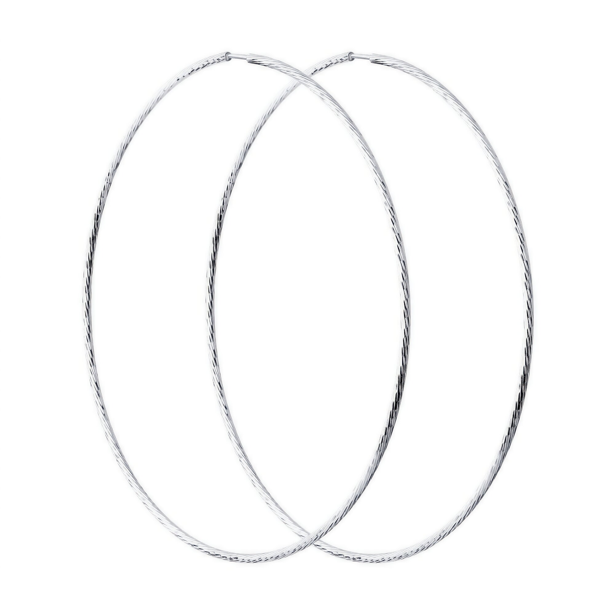 Серьги конго, серебро, 925 проба, родирование