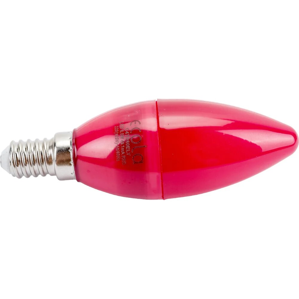 Светодиодная лампа Ecola candle LED color 6,0W 220V E14 Red свеча Красная матовая колба 103x37 C4TR60ELY