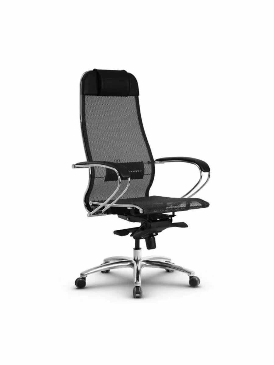 Кресло офисное Metta "Samurai" S-1.04, черное, с подголовником, с подлокотниками