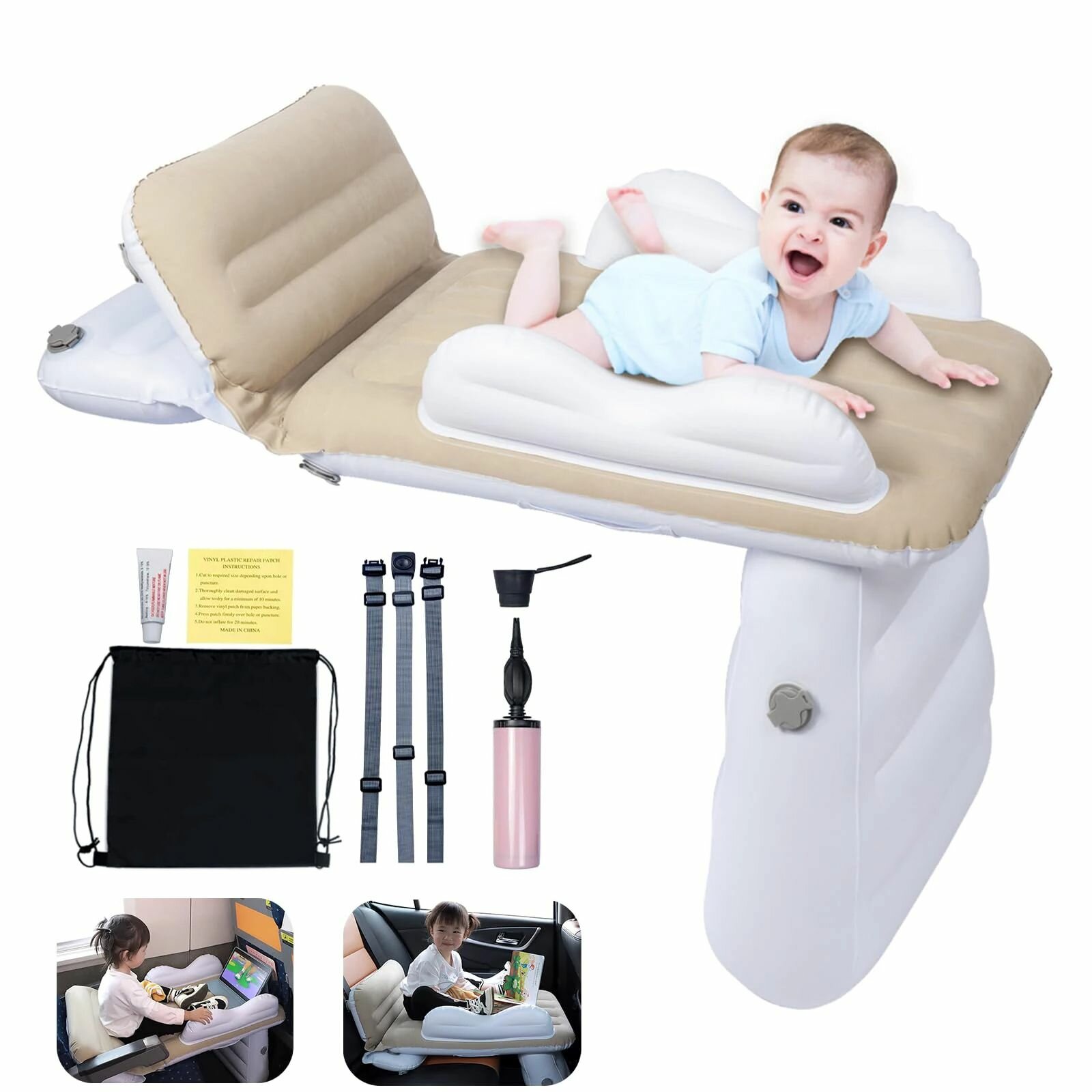 Детское сиденье безопасности, Для самолетов, машин, автобусов Портативный надувной матрас