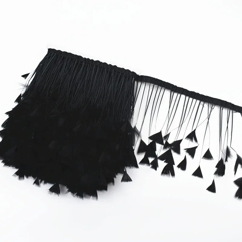 Черная бахрома с перьями, 2 метра, Color: 2. Black