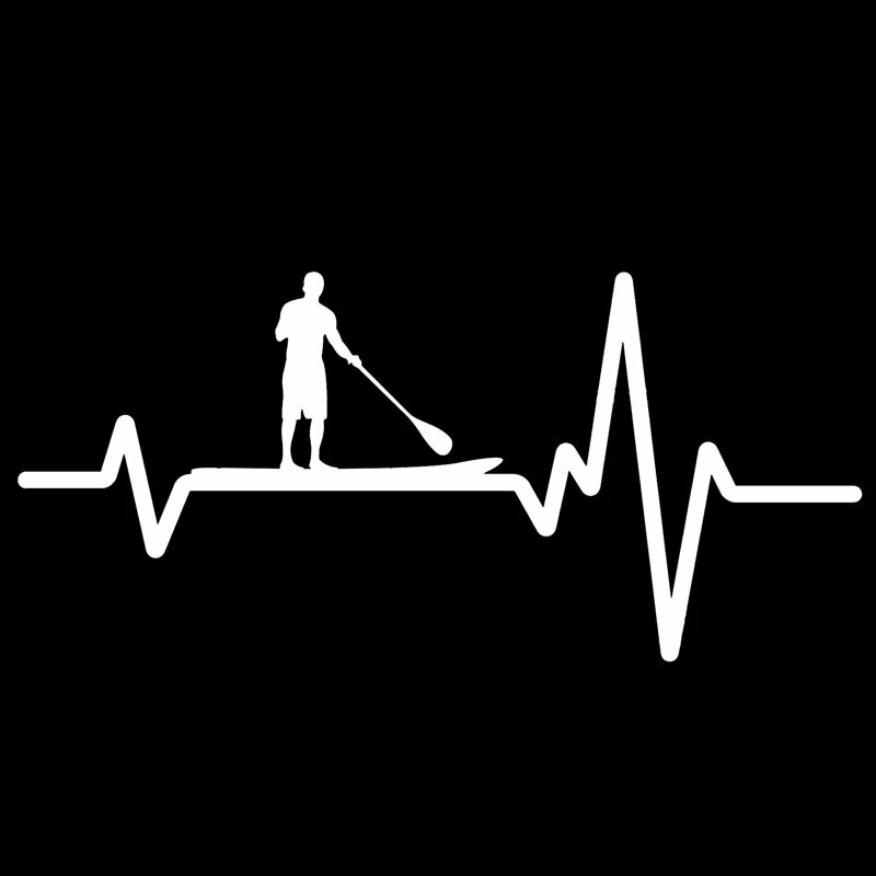 1 шт. 16,8 см * см Автомобильная наклейка весло доска SUP стоячий парень сердцебиение винил черный/серебристый для Citroen наклейка s серебристый