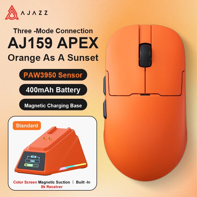 Ajazz AJ159 APEX Беспроводная мышь Paw3950 RGB, AJ159APEX-Orange