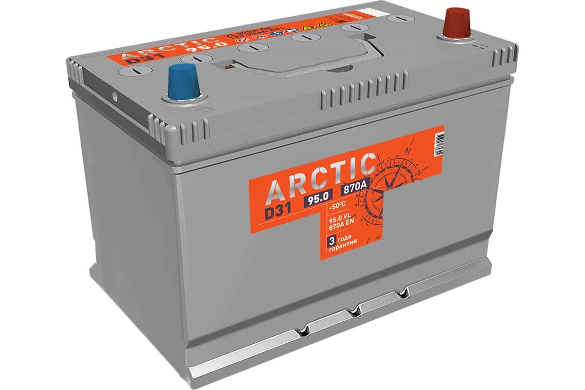 TITAN Аккумулятор ARCTIC ASIA (95.0 VL B01 (Обратная полярность) 870А (304x175x223)) 4607008888140